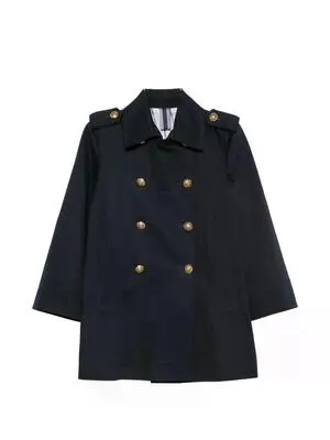 ANDIATA Double-breasted Cotton Coat - Blue