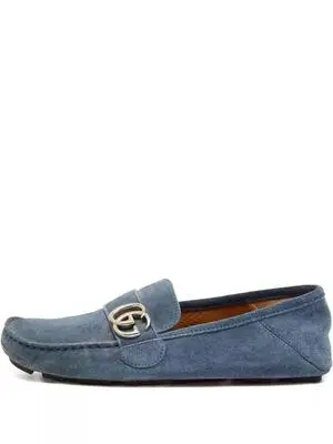 Gucci Suede Double G Loafers - Blue