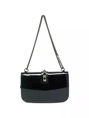 Valentino Garavani Medium Rockstud Glam Lock Shoulder Bag - Black