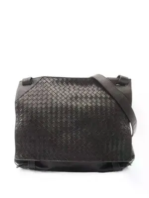 Bottega Veneta 2000s Intrecciato Messenger Bag - Brown