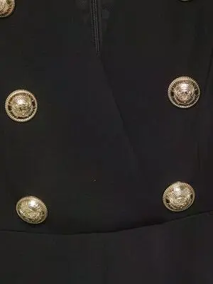 Balmain Double-breasted Long-sleeve Jumpsuit