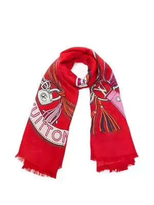LOUIS VUITTON Flower Straps Print Scarf