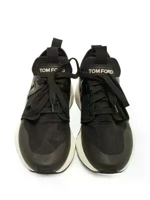 TOM FORD Jago Lace-up Sneakers With Logo Patch - Black