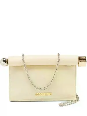 Jacquemus Pochette Rond Carré La Petite Clutch Bag - Neutrals