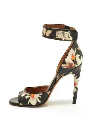 Givenchy Shark Lock Floral-print Sandals - Black