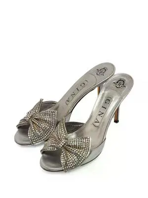 GINA Crystal-embellished Bow Sandals