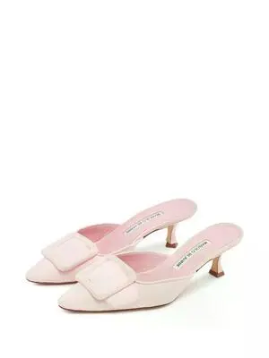 Manolo Blahnik Maysale Suede Mules - Pink