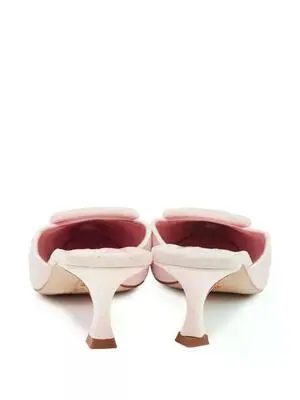 Manolo Blahnik Maysale Suede Mules