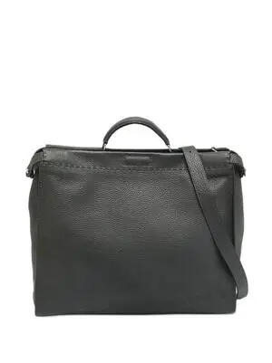 Fendi 2014 Large Peekaboo Leather Tote Bag - Grey