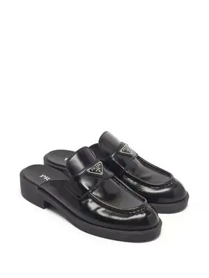Prada Spazzolato Leather Mules