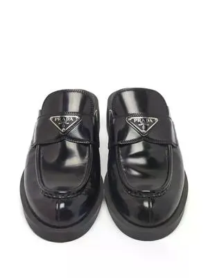 Prada Spazzolato Leather Mules