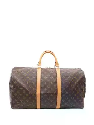 LOUIS VUITTON Monogram Keepall 50 Boston Bag - Brown