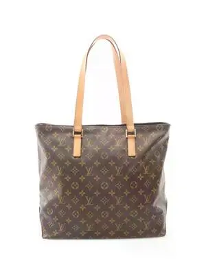 LOUIS VUITTON 2001 Cabas Mezzo Monogram Tote Bag - Brown