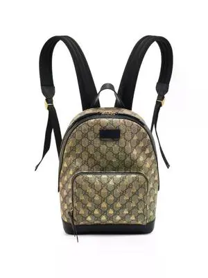 Gucci Small Day Bees Gg Supreme Backpack - Neutrals