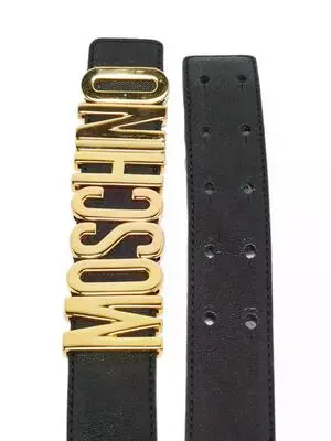 Moschino Classic Logo-plaque Leather Belt