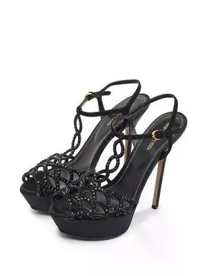 SERGIO ROSSI Embellished Ankle-strap Sandals