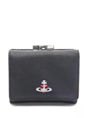 VIVIENNE WESTWOOD Saffiano-leather Trifold Wallet - Black