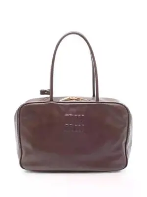 Miu Miu 2010s Beau Leather Tote Bag - Brown