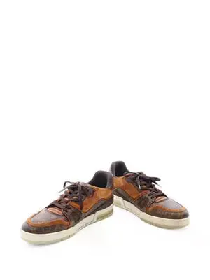LOUIS VUITTON 2019 Trainer Line Monogram Canvas And Suede Sneakers