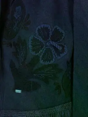 Alanui Embroidered Wool Cardigan With Fringed Trim