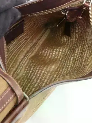 Prada 2000s Mide Logo Jacquard Shoulder Bag