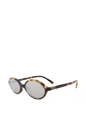 Miu Miu Oval Frame Sunglasses - Brown