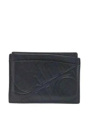 Carolina Herrera Logo-pattern Leather Card Holder - Blue