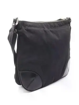 Prada Triangle Logo Shoulder Bag - Black
