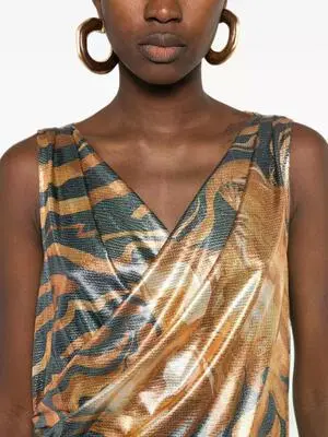 Alberta Ferretti Tiger-print Draped Mini Dress