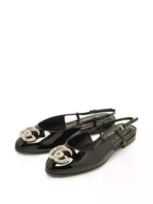 Gucci Horsebit Slingback Flat Pumps