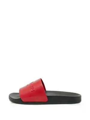 Balmain Monogram Embossed Slides - Red