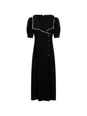 Alessandra Rich Lace-trim Button-up Midi Dress