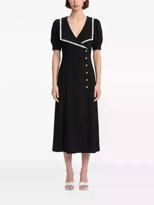 Alessandra Rich Lace-trim Button-up Midi Dress