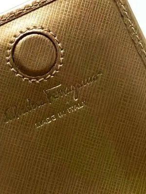 FERRAGAMO Fold Over Flap Leather Phone Case