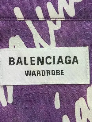 Balenciaga Scribbled-print Raw-cut Midi Shirt Dress