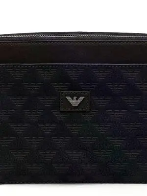 Emporio Armani Textured Leather Cross Body Camera Bag