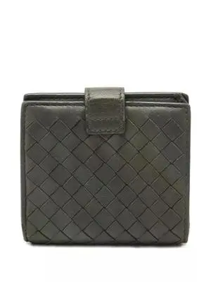 Bottega Veneta Intrecciato-design Flap-fastening Wallet - Grey
