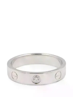 Cartier 2010s Mini Love Diamond Ring - Silver