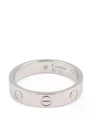 Cartier 2010s Mini Love Diamond Ring - Silver