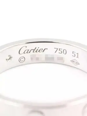 Cartier 2010s Mini Love Diamond Ring - Silver