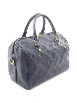 LOUIS VUITTON Monogram Empreinte Speedy Bandouliere 2 Way Tote Bag - Blue