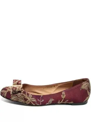FERRAGAMO Bow-detailed Ballet Flats - Red