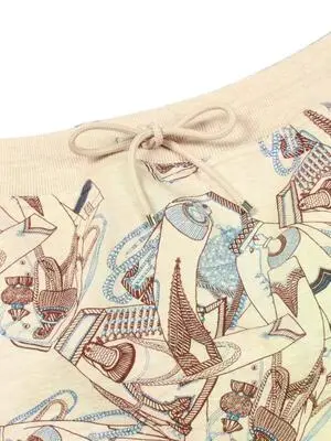 Hermès 2010s Zouaves Et Dragons Finesse Pattern Mini Skirt