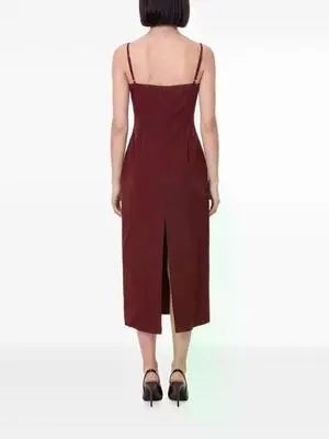 Magda Butrym Ruffled Floral-appliqué Dress - Red