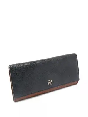 Carolina Herrera Leather Trifold Wallet - Black
