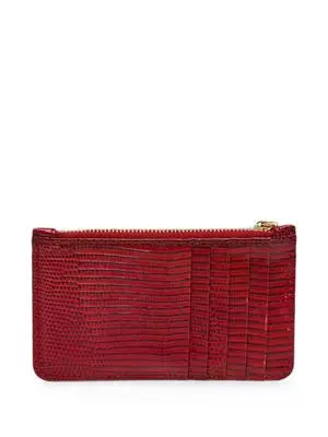 Dolce & Gabbana Logo-plaque Lizard-embossed Card Case - Red