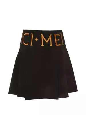 Moschino Embroidered-logo Pleated Mini Skirt