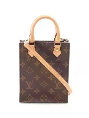 LOUIS VUITTON 2020 Petite Sac Plat Monogram Handbag - Brown