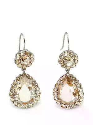 Miu Miu Crystal Drop Earrings - Silver