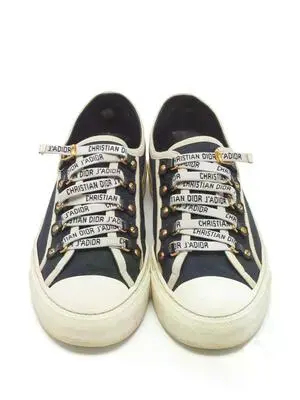 Dior Navy Logo-print Lace-up Sneakers